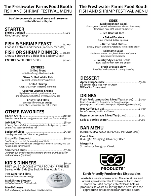Menu-Handout | Ohio Fish & Shrimp Festival